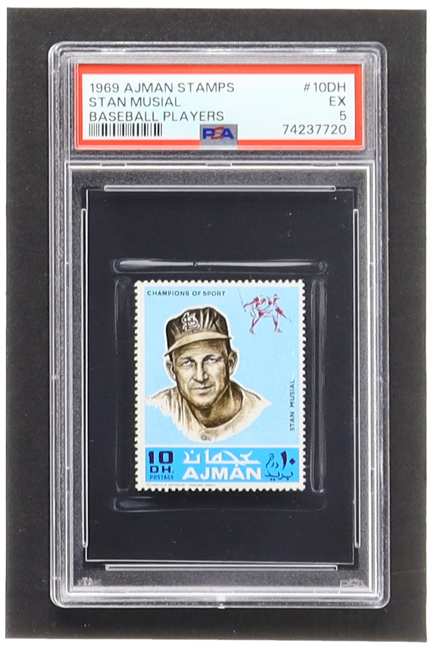 Stan Musial 1969 Ajman Hall of Fame Stamps #4 (PSA 5) | Pristine Auction