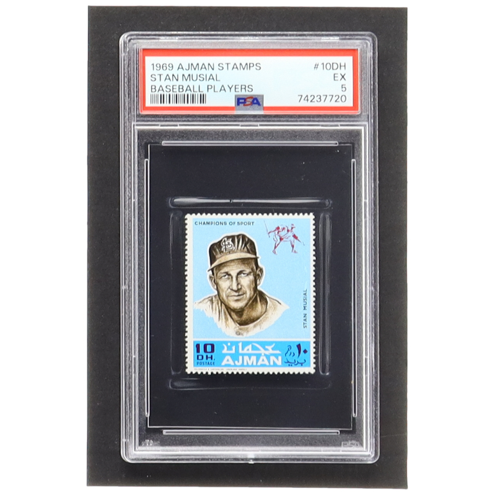 Stan Musial 1969 Ajman Hall of Fame Stamps #4 (PSA 5) | Pristine Auction