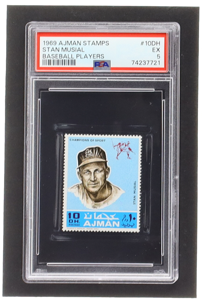 Stan Musial 1969 Ajman Hall of Fame Stamps #4 (PSA 5) | Pristine Auction
