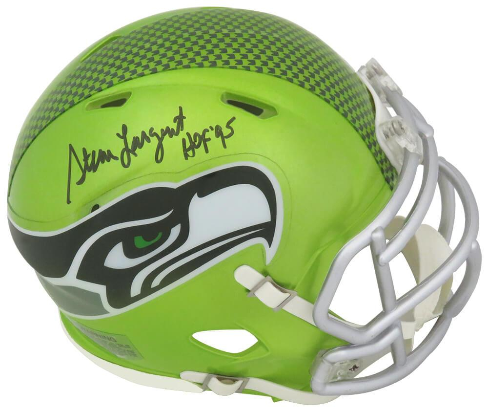 Steve Largent Signed Seahawks Flash Alternate Speed Mini Helmet ...