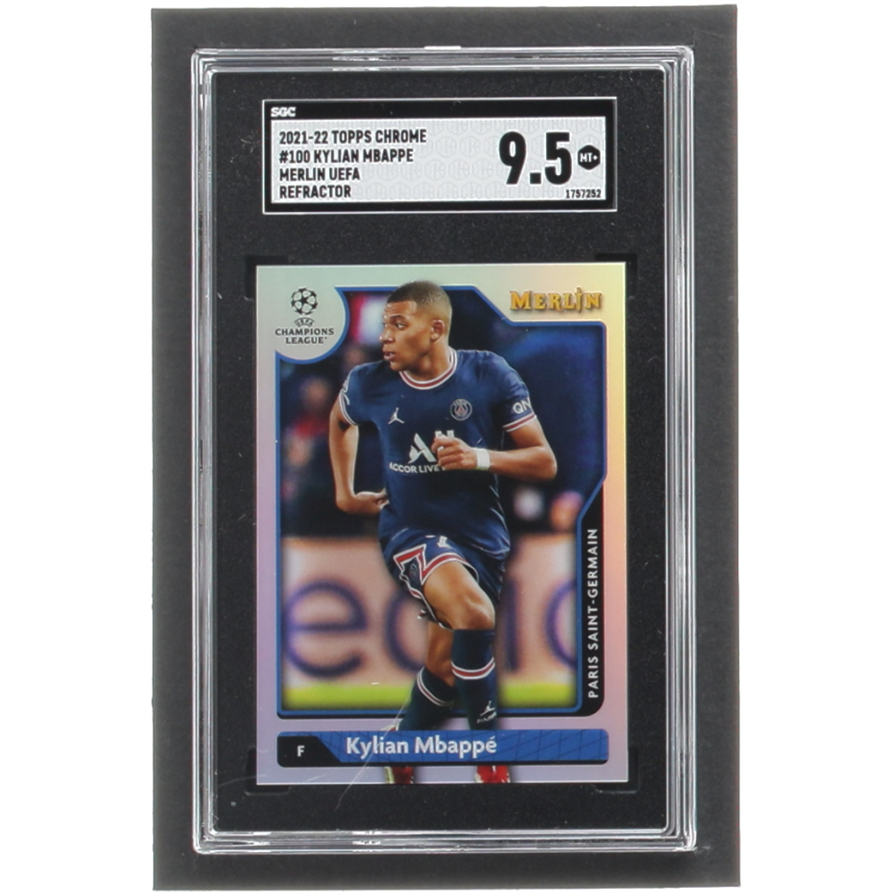 Kylian Mpabbe 2021-22 Merlin UEFA Champions League Refractors #100 (SGC ...