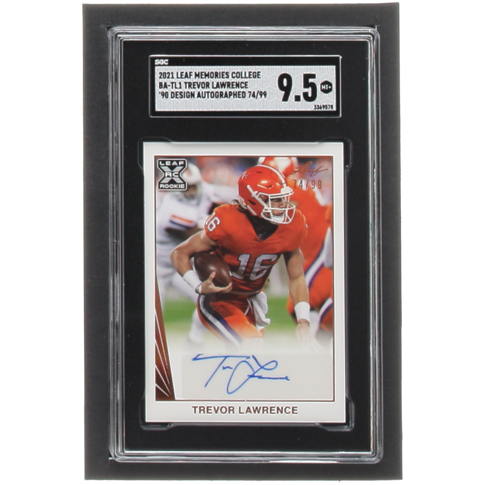 Trevor Lawrence 2021 Leaf Memories '90 Autographs Bronze #BATL1 RC #74/ ...