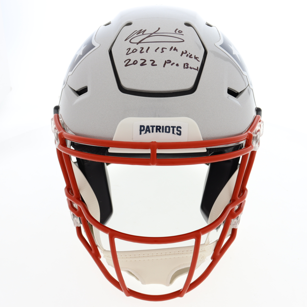 Mac Jones Signed Patriots Full-Size Authentic On-Field SpeedFlex Helmet ...
