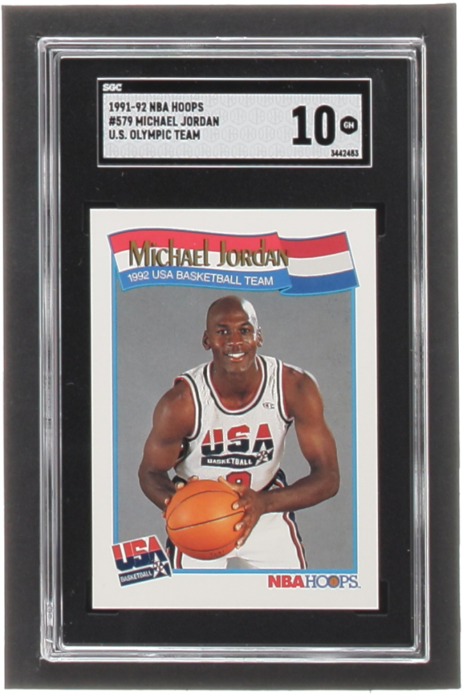 Michael Jordan 1991-92 Hoops #579 USA (SGC 10) | Pristine Auction