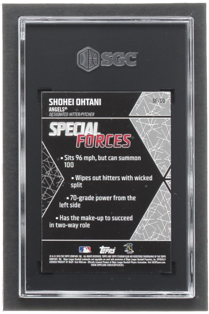 Shohei Ohtani 2018 Stadium Club Special Forces #SFSO RC (SGC 9.5 ...
