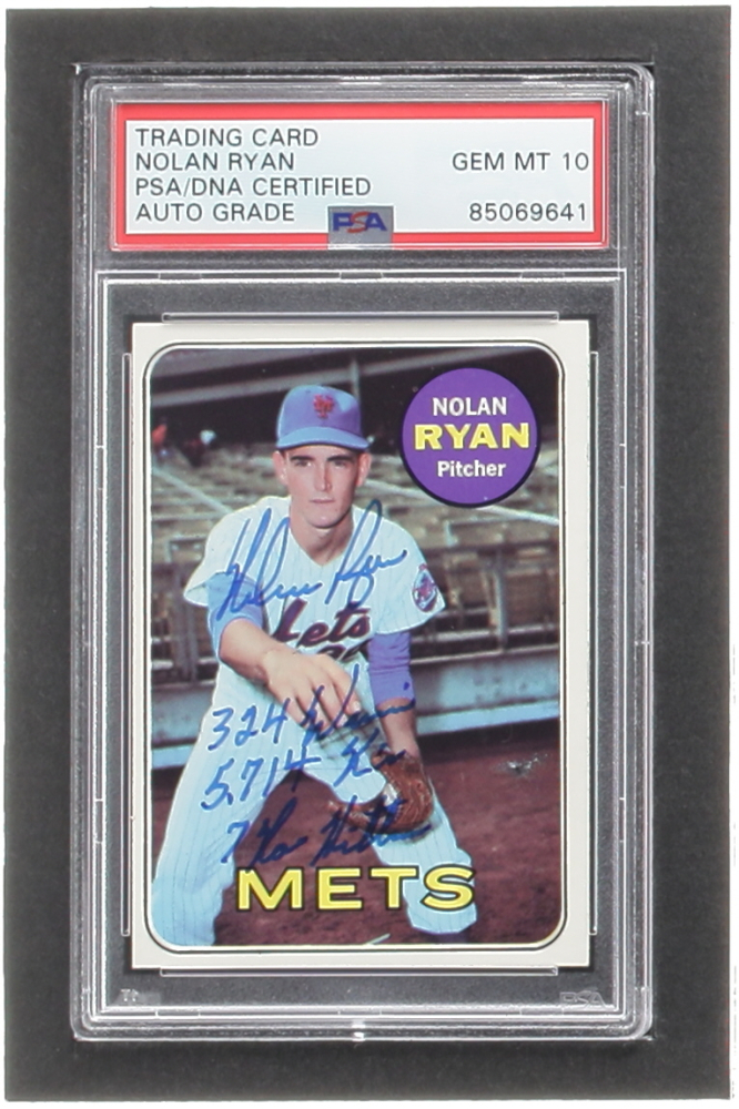 Nolan Ryan Signed 1969 Topps #533 with Multiple Career Stat ...