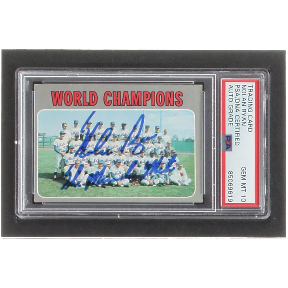 Nolan Ryan Signed 1970 Topps #1 New York Mets TC Inscribed "The Miracle ...