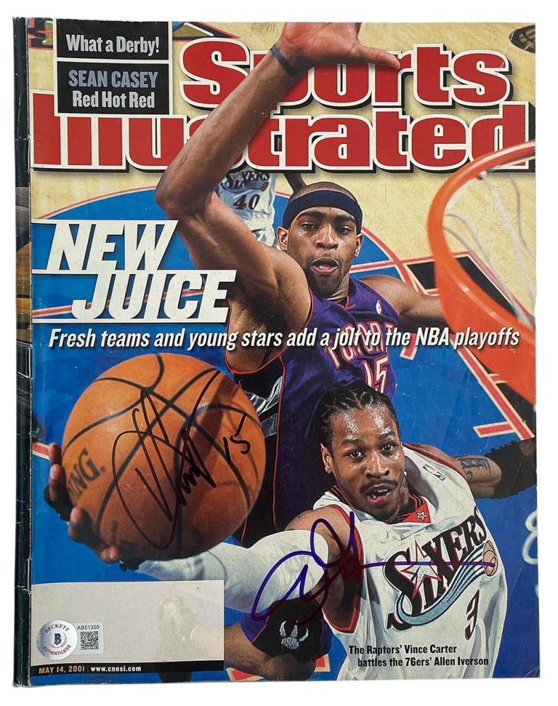 Allen Iverson & Vince Carter Signed "Sports Illustrated" Magazine (Beckett) | Pristine Auction