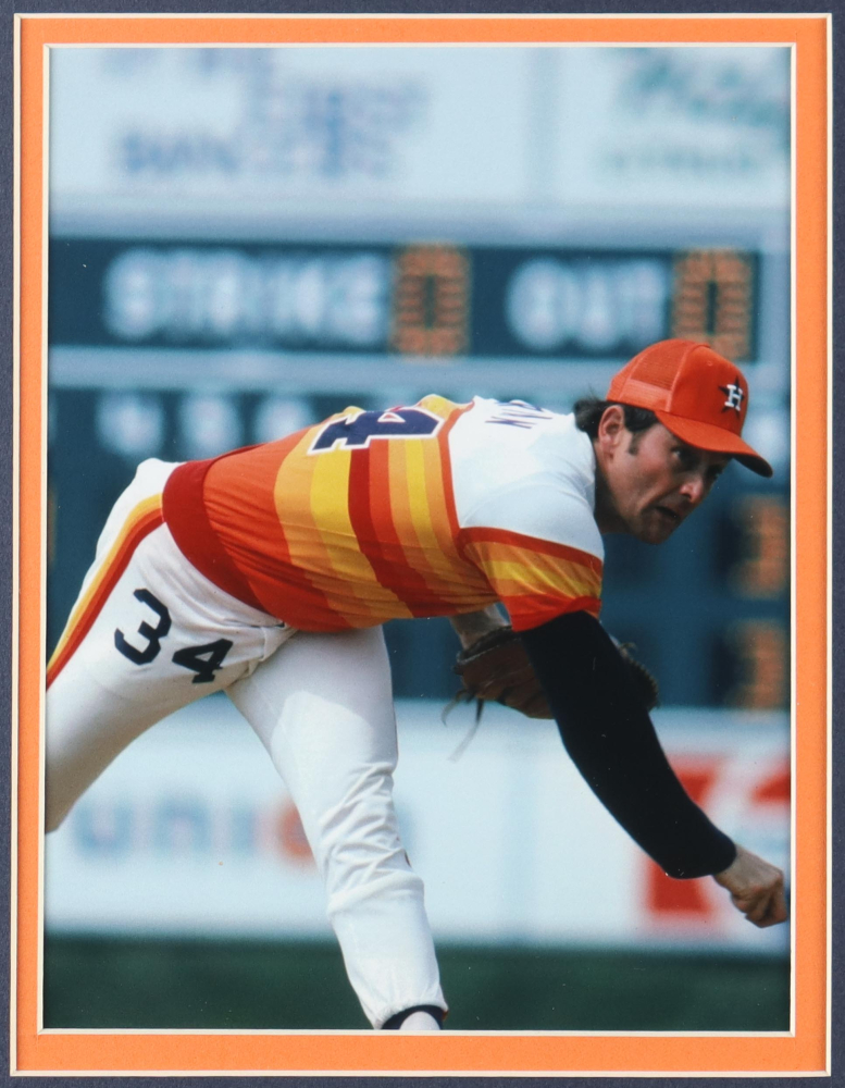 Nolan Ryan Signed Custom Framed Jersey Display With Vintage Hall Of ...