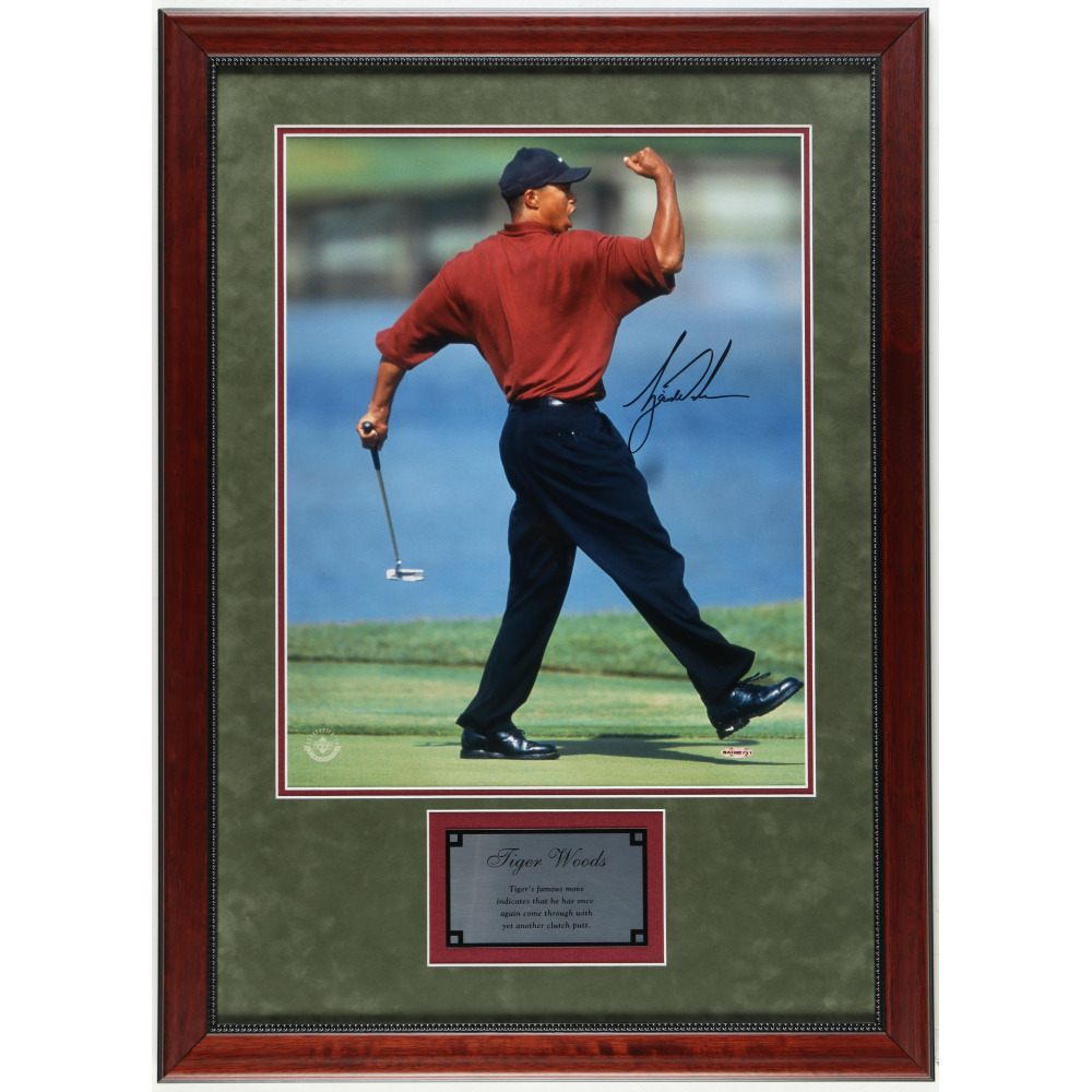Tiger Woods Signed "Fist Pump" Custom Framed Photo (UDA) | Pristine Auction