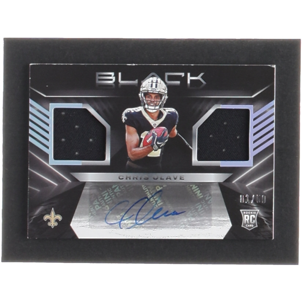 Chris Olave 2022 Panini Black Rookie Signature Materials Silver #13 RC ...