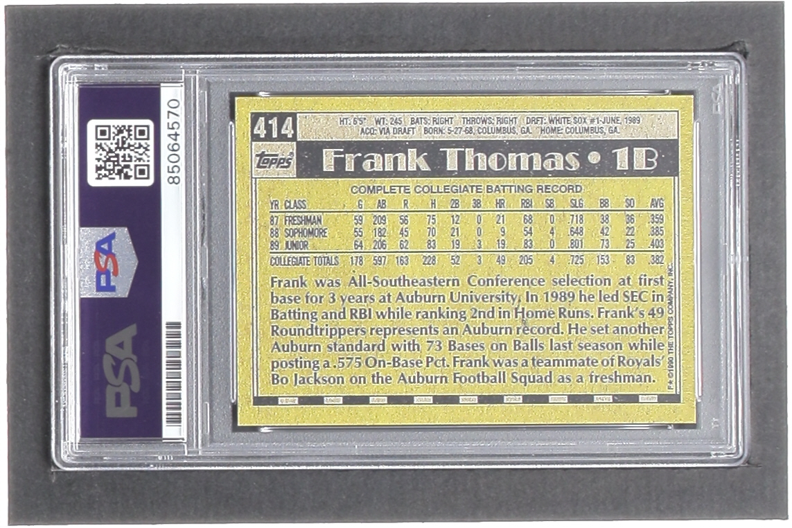 Frank Thomas Signed Custom Trading Card (PSA | Autograph Graded PSA 10 ...