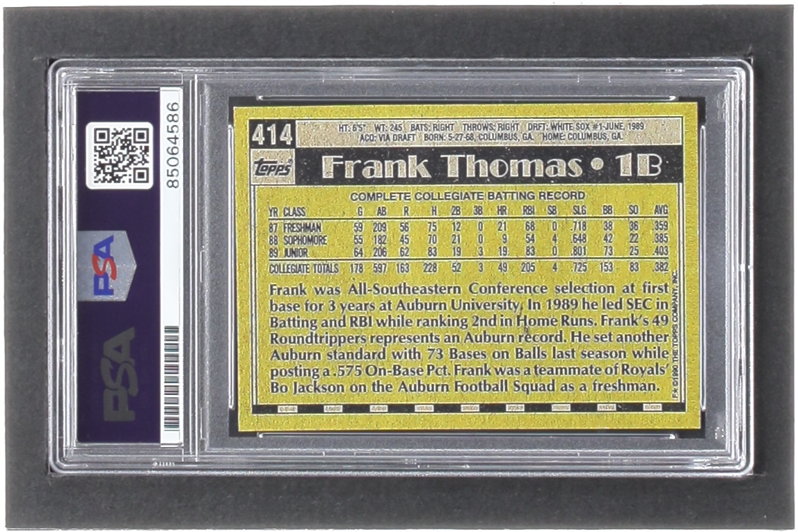 Frank Thomas Signed Custom Trading Card (PSA | Autograph Graded PSA 10 ...