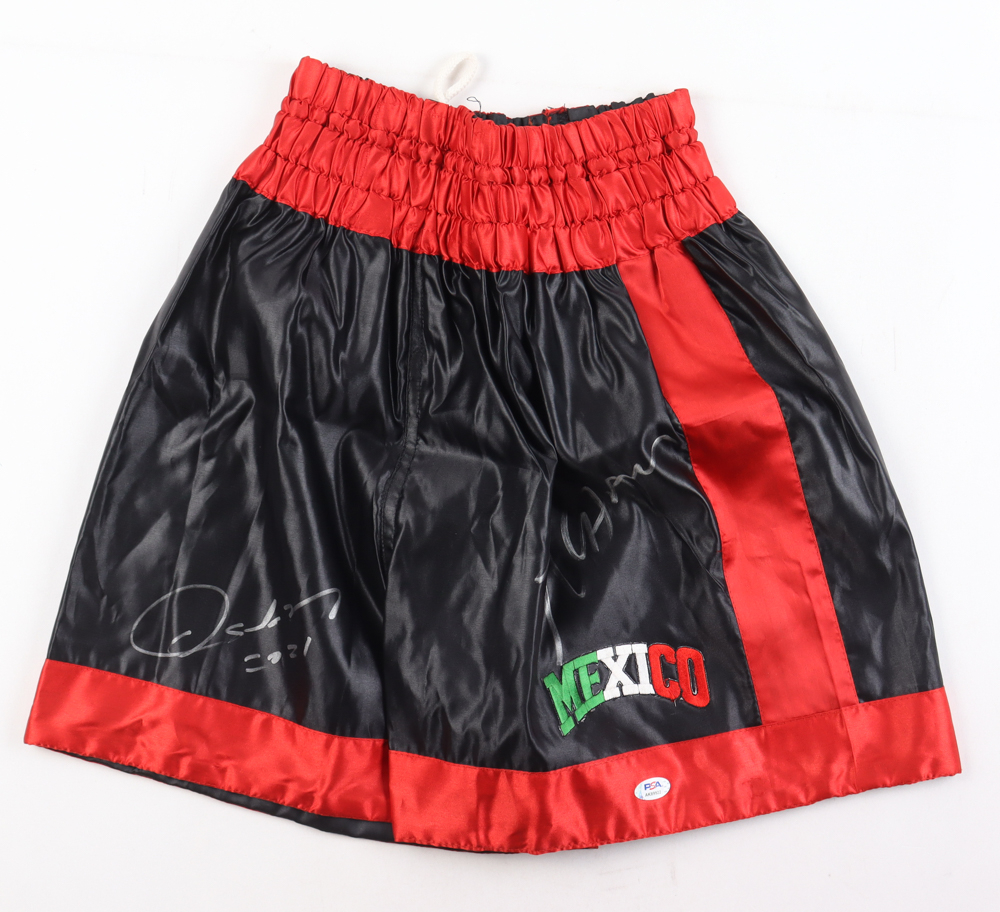 Julio Cesar Chavez & Oscar De La Hoya Signed Boxing Trunks (PSA ...
