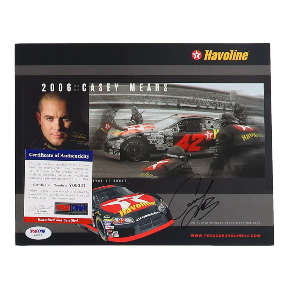 Casey Mears Signed NASCAR 8x10 Flyer (PSA) | Pristine Auction