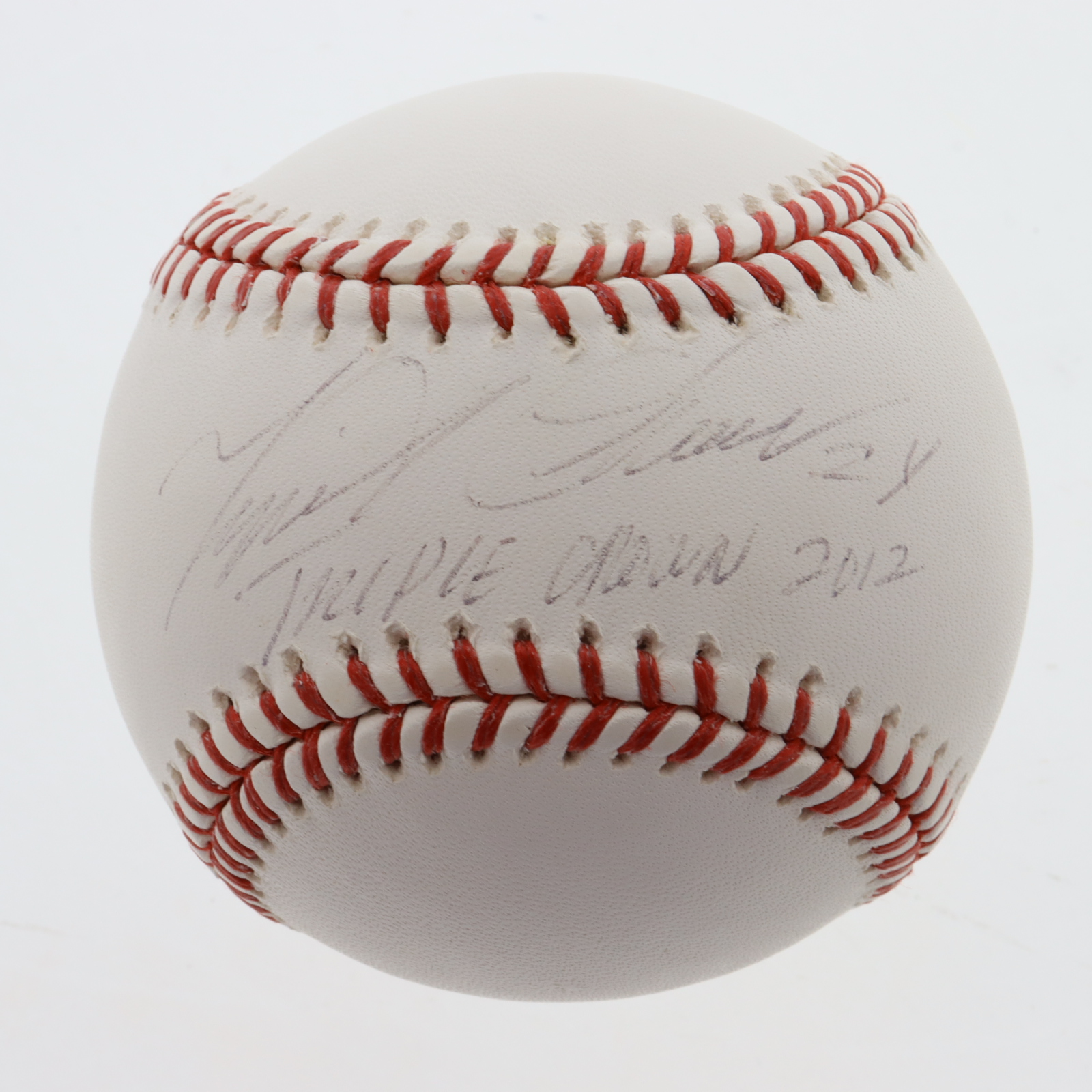 Miguel Cabrera Signed OML Baseball Inscribed "Triple Crown 2012" (PSA ...
