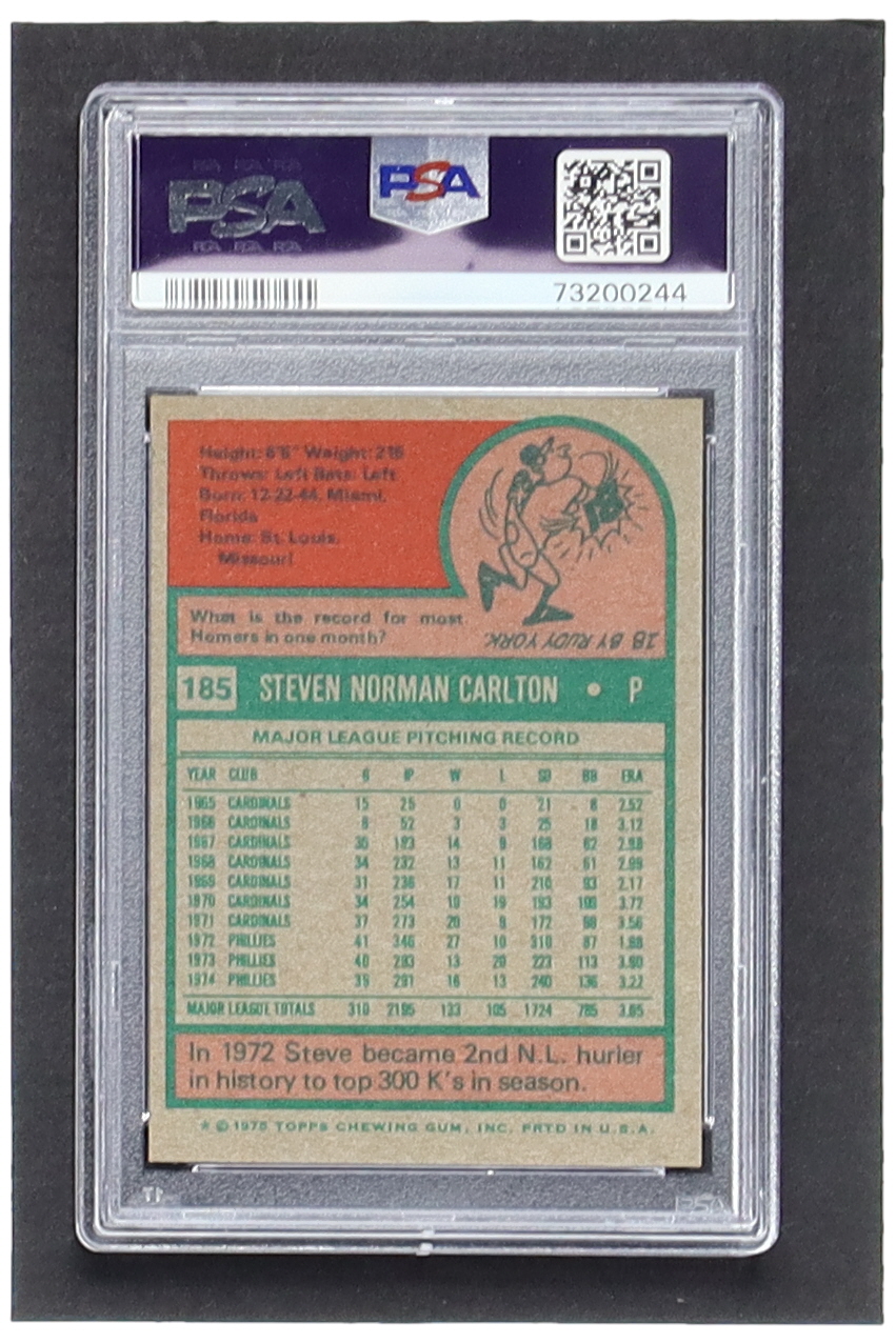 Steve Carlton 1975 Topps #185 (PSA 6) | Pristine Auction