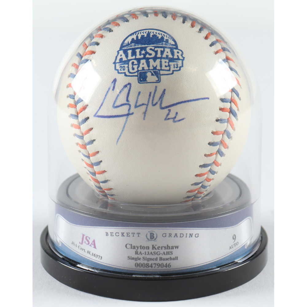 Clayton Kershaw Signed 2013 All-Star Game Logo Baseball with Display Case (JSA & BGS) | Pristine ...
