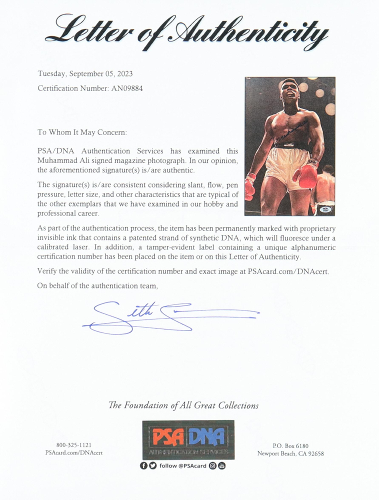 Muhammad Ali Signed Full Body Portrait Custom Framed Display (PSA ...