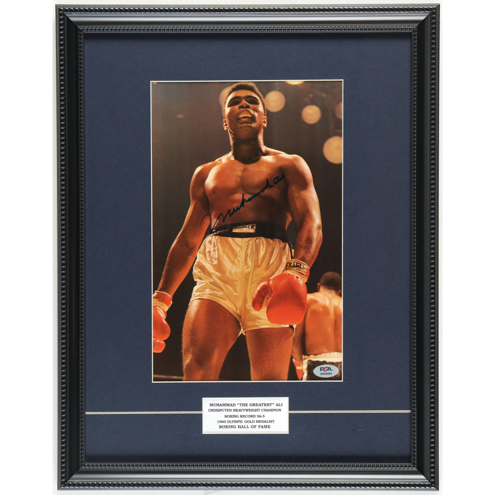 Muhammad Ali Signed Full Body Portrait Custom Framed Display (PSA ...