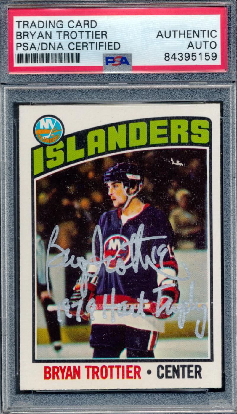 Bryan Trottier Signed 1976-77 Topps #115 RC Inscribed "1979 Hart Trophy ...