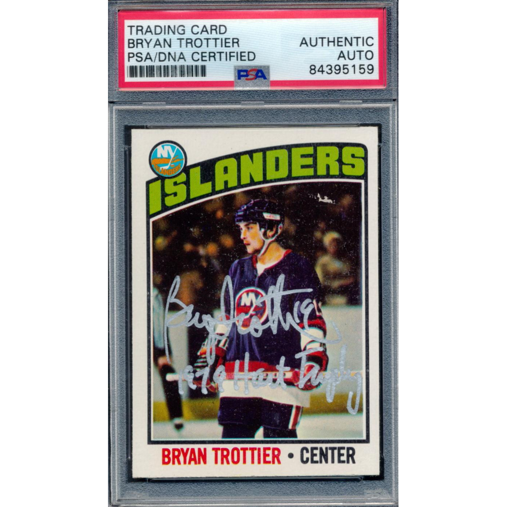 Bryan Trottier Signed 1976-77 Topps #115 RC Inscribed "1979 Hart Trophy ...