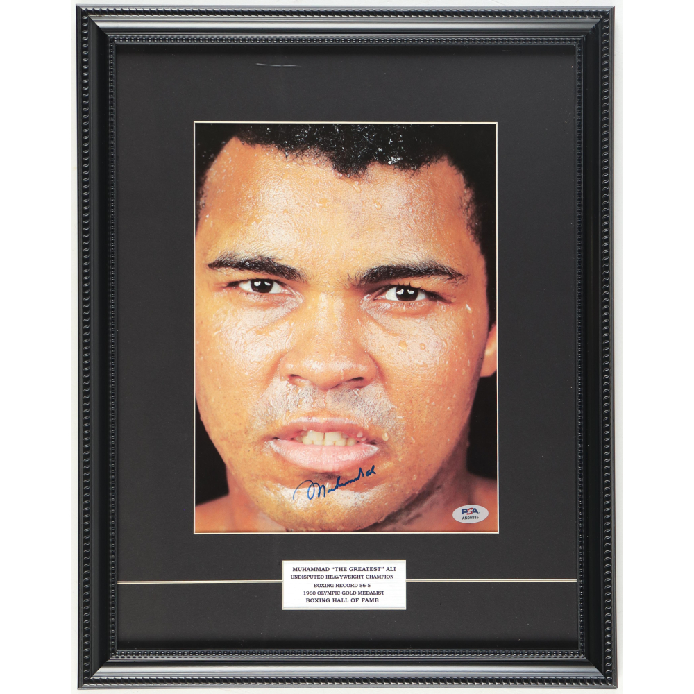 Muhammad Ali Signed Face Portrait Custom Framed Display (PSA ...
