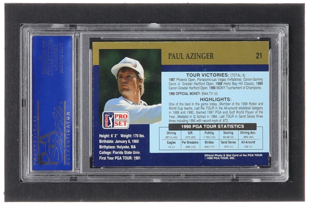Paul Azinger Signed 1990 Pro Set #21 RC (PSA) | Pristine Auction