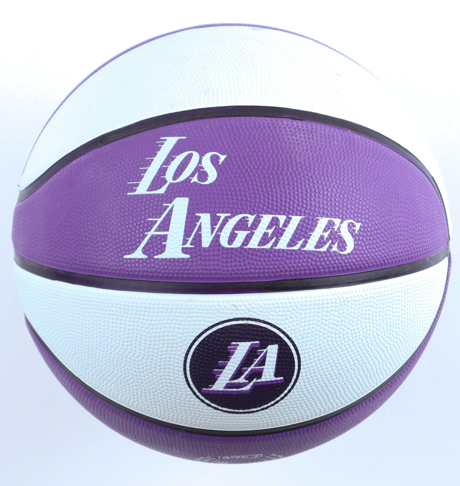 Magic Johnson Signed Lakers Logo NBA Basketball With Name Plate ...