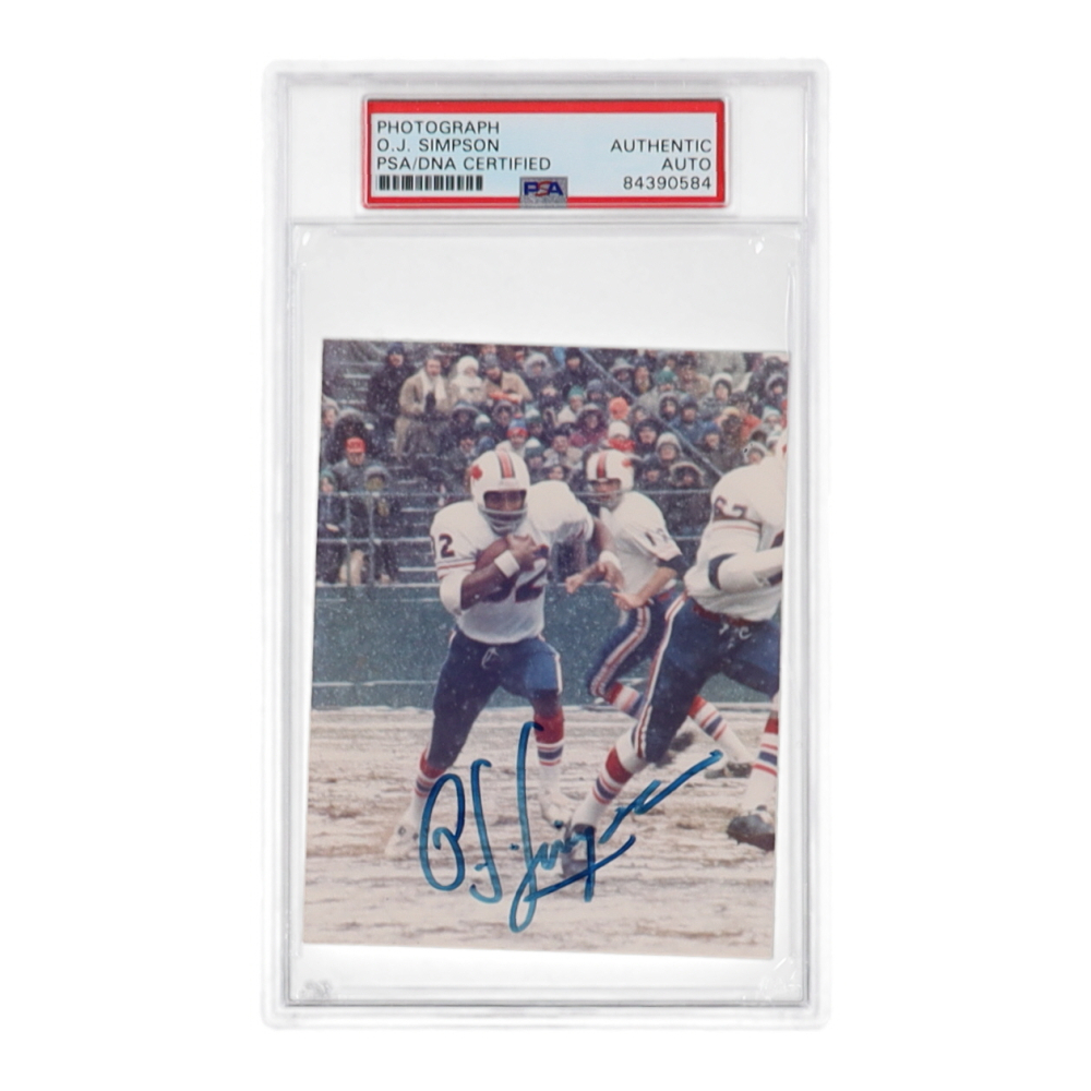 O.J. Simpson Signed Bills 4x6 Photo (PSA) | Pristine Auction