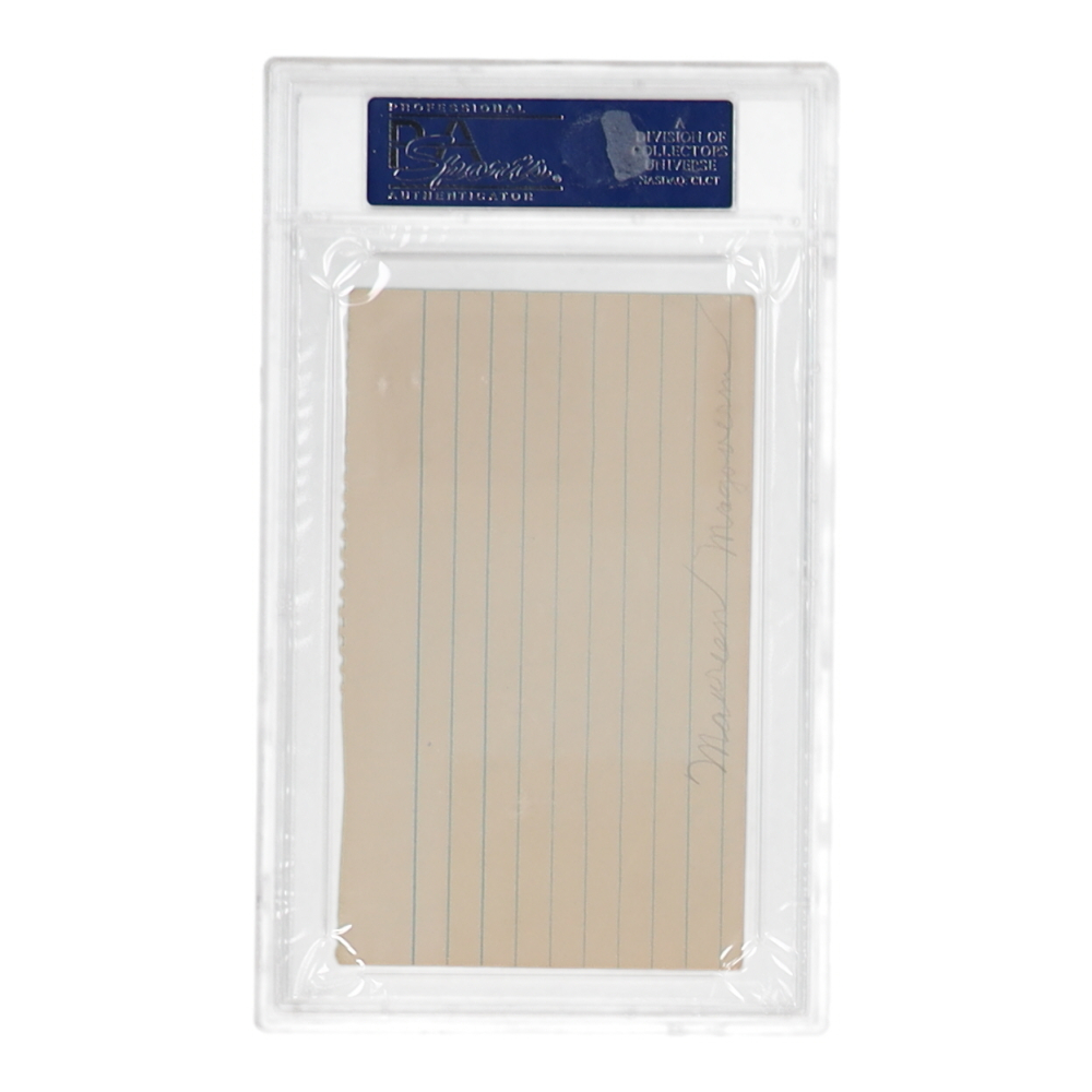 Maureen McGovern Signed Index Card Inscribed "Thank You" (PSA ...