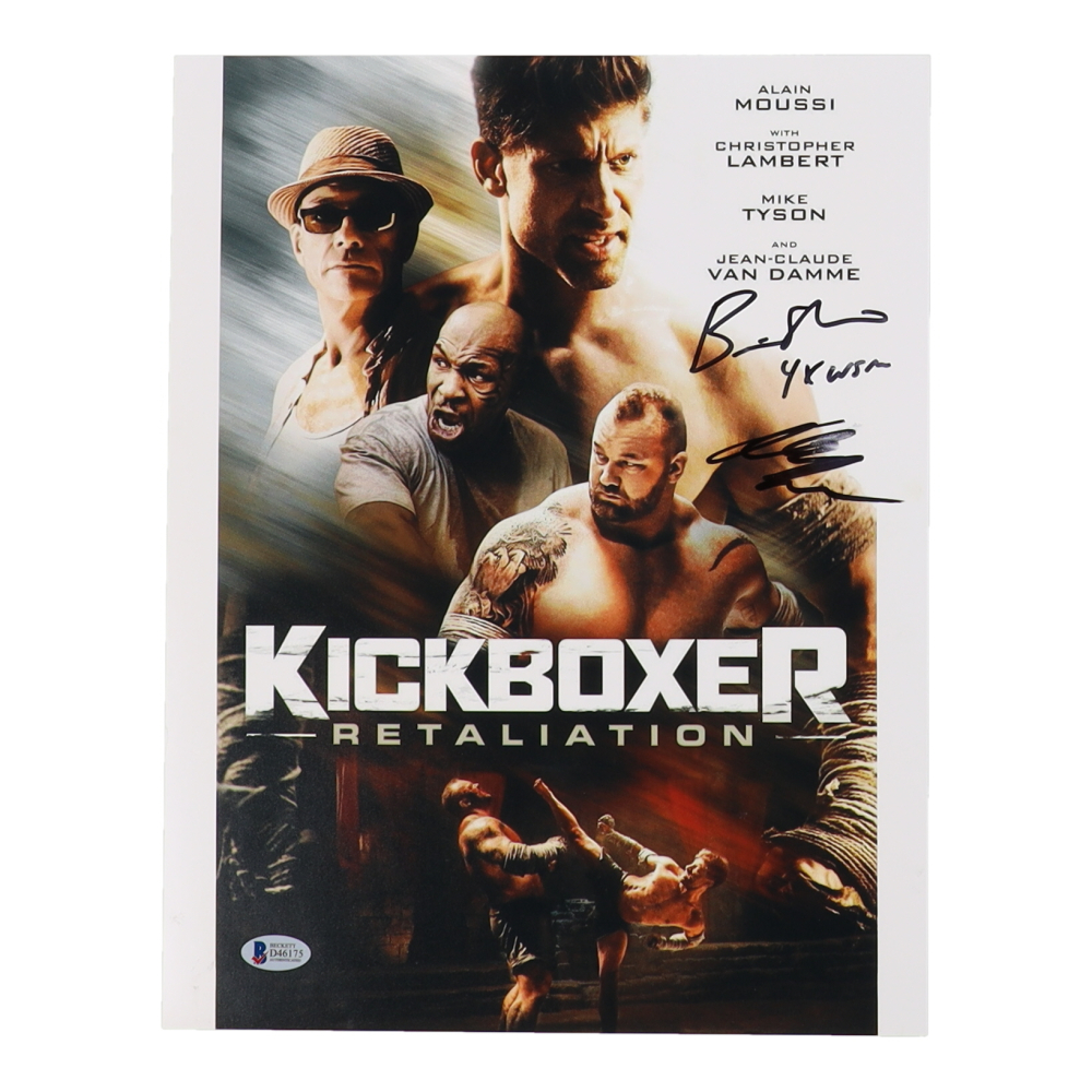 Alain Moussi & Brian Shaw Signed "Kickboxer: Retaliation" 11x14 Photo Inscribed "4x WSM ...