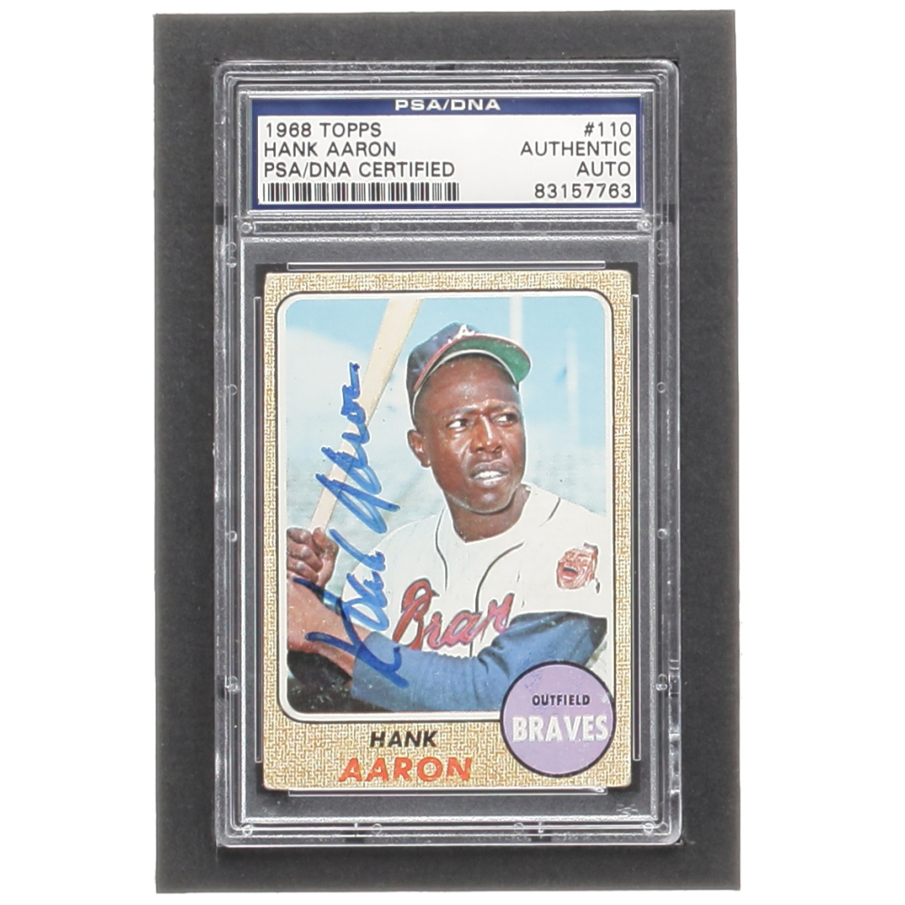 Hank Aaron Signed 1968 Topps #110 (PSA) | Pristine Auction