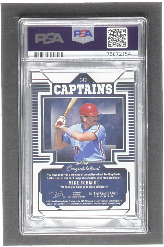 Mike Schmidt 2022 ITG Used Sports Captains Materials Platinum Blue ...