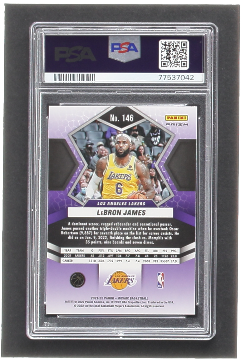 LeBron James 2021-22 Panini Mosaic Mosaic #146 (PSA 10) | Pristine Auction