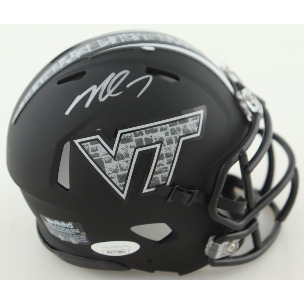 Michael Vick Signed Virginia Tech Hokies Matte Black Speed Mini Helmet ...