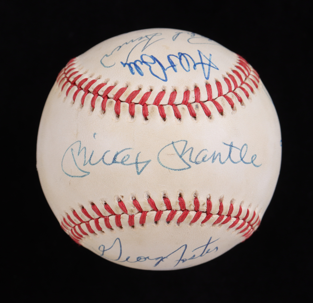50 Home Run Club OAL Baseball Signed By (9) with Mickey Mantle, Willie ...