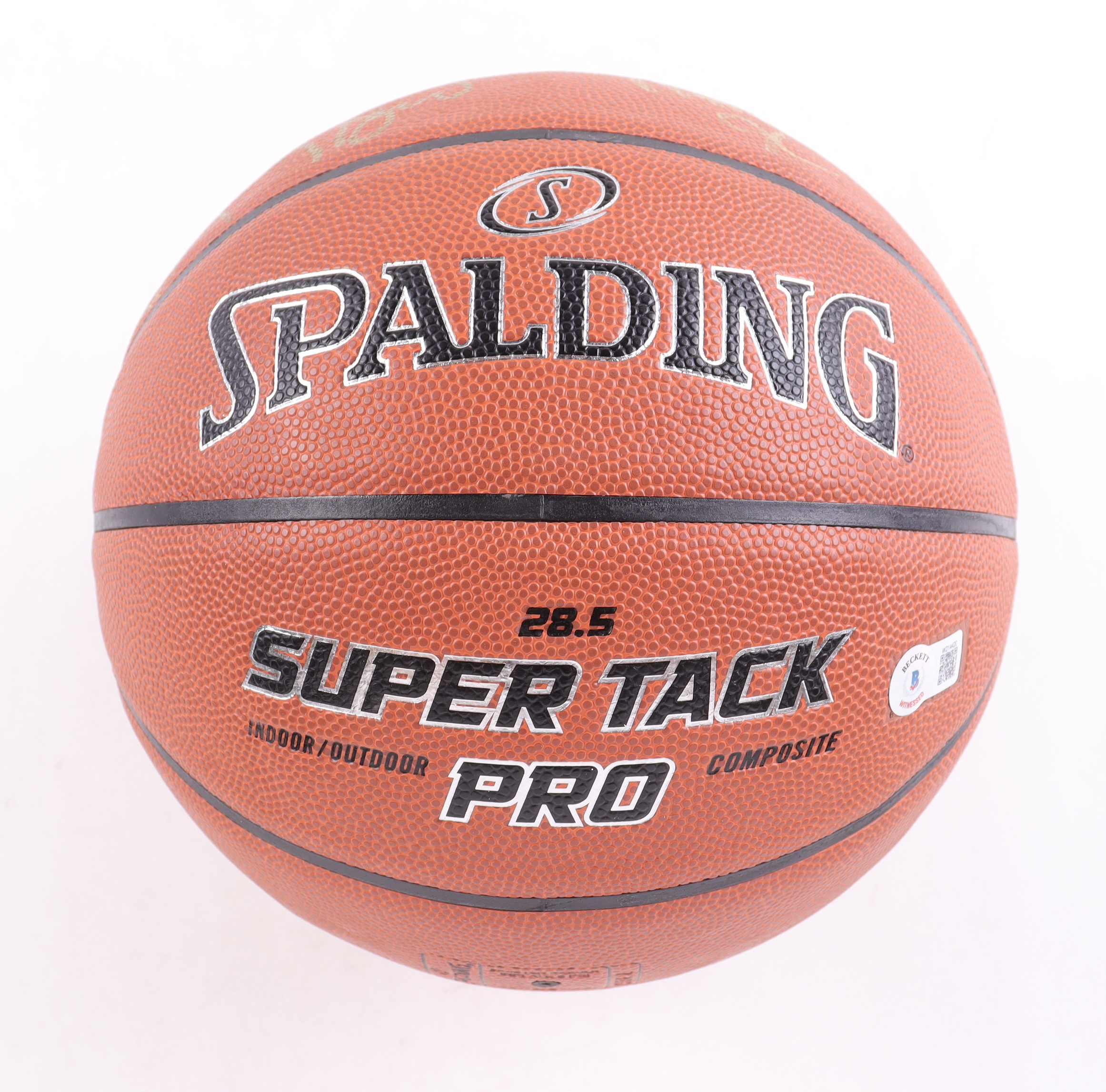 Larry Bird & Magic Johnson Signed Spalding Basketball With New Acrylic ...