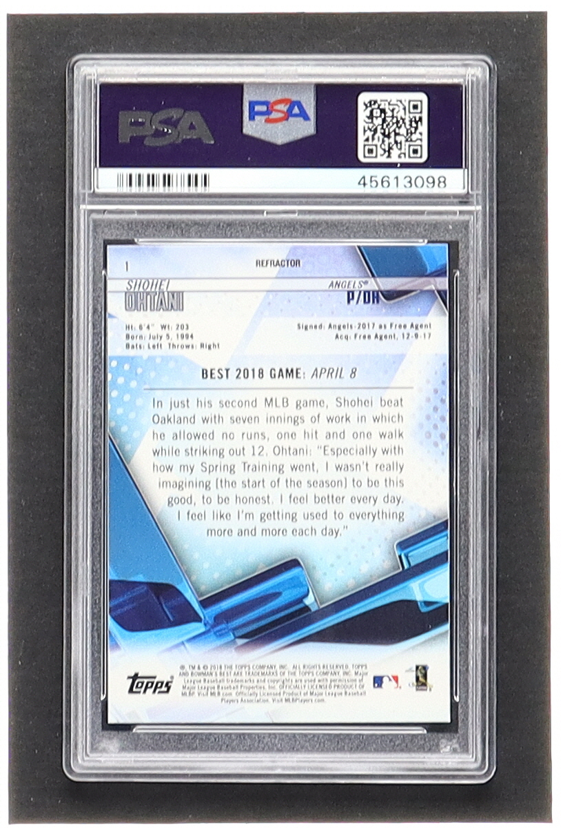 Shohei Ohtani 2018 Bowman's Best Refractors #1 RC (PSA 10) | Pristine ...