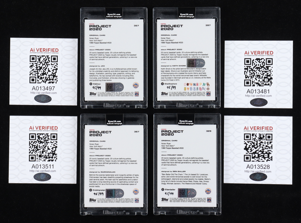 Nolan Ryan Signed & Inscribed Limited Edition Complete Set of (20) 2020 ...