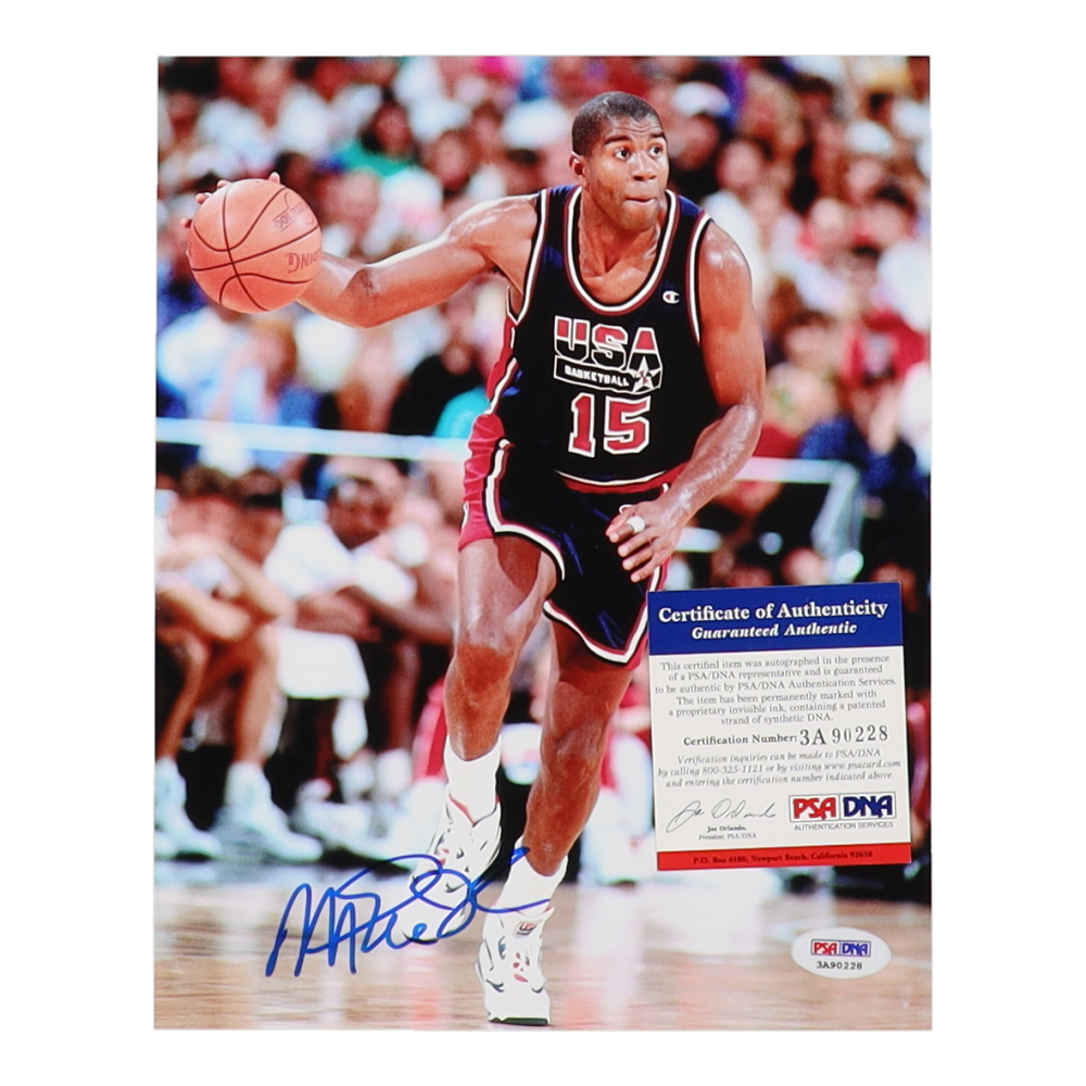 Magic Johnson Signed Team USA 8x10 Photo (PSA) | Pristine Auction