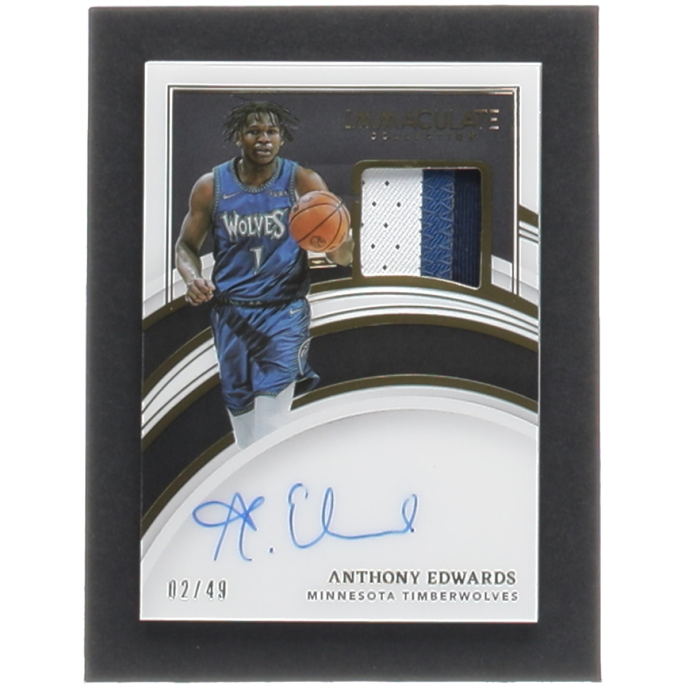 Anthony Edwards 2021-22 Immaculate Collection Patch Autographs #2 #02/ ...