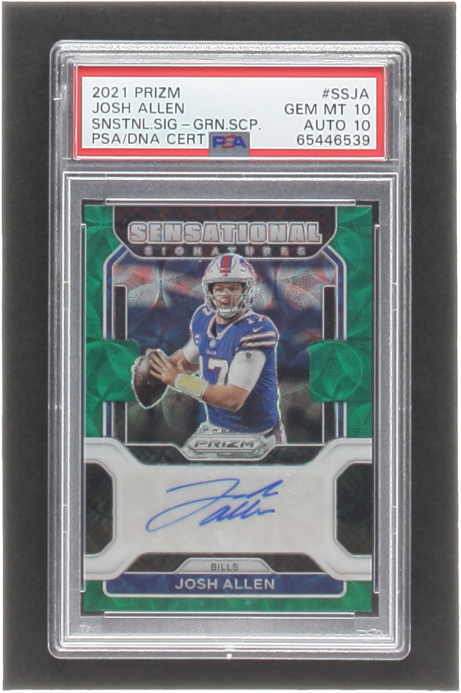 Josh Allen 2021 Panini Prizm Sensational Signatures Prizms Green Scope #29 #29/49 (PSA 10 | Auto ...