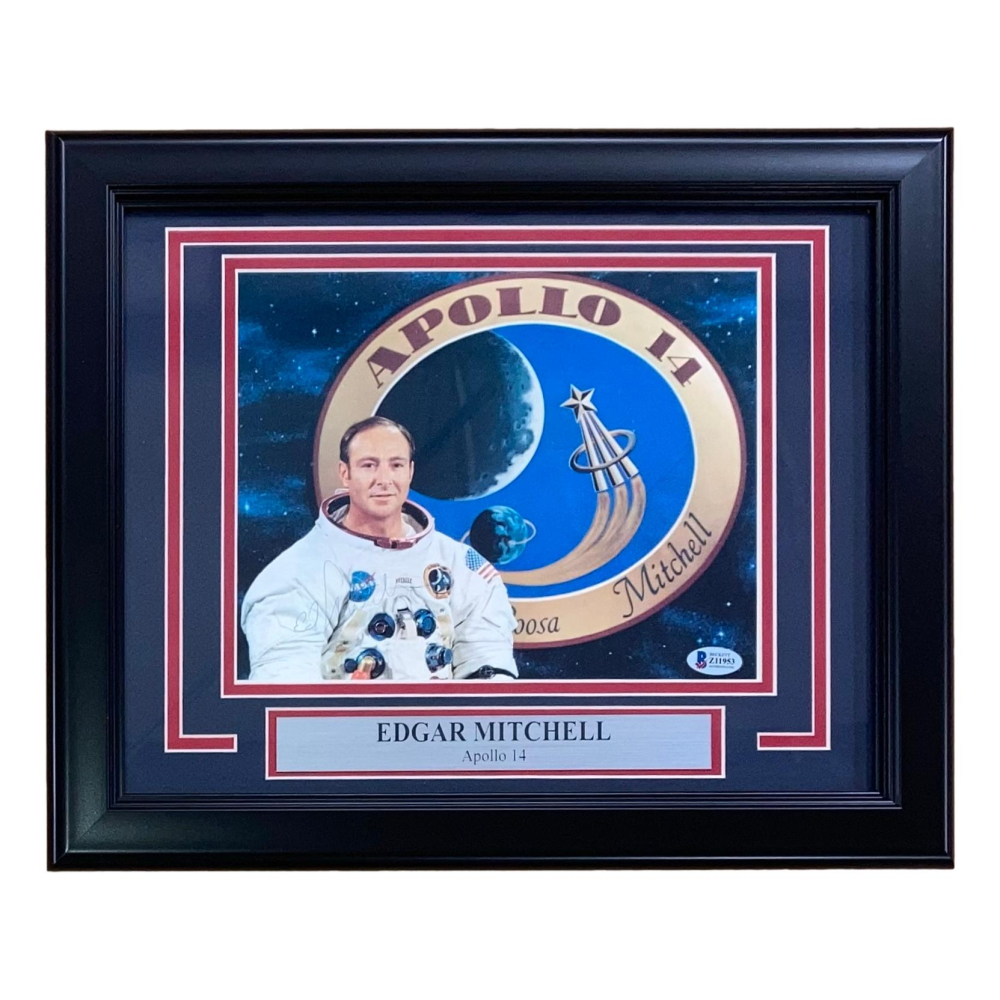 Edgar Mitchell Signed Apollo 14 Custom Framed Photo (Beckett ...
