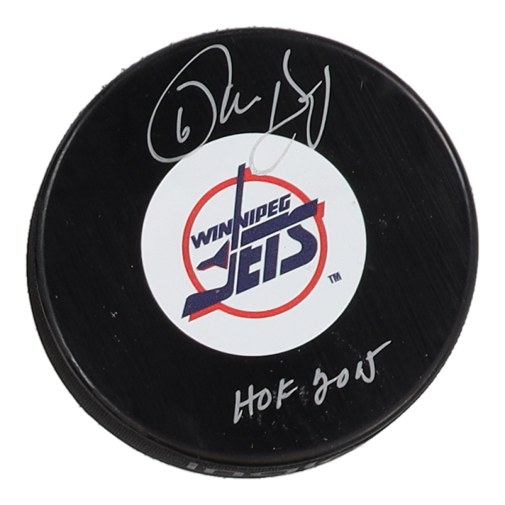 Phil Housley Signed Jets Logo Hockey Puck (COJO) | Pristine Auction