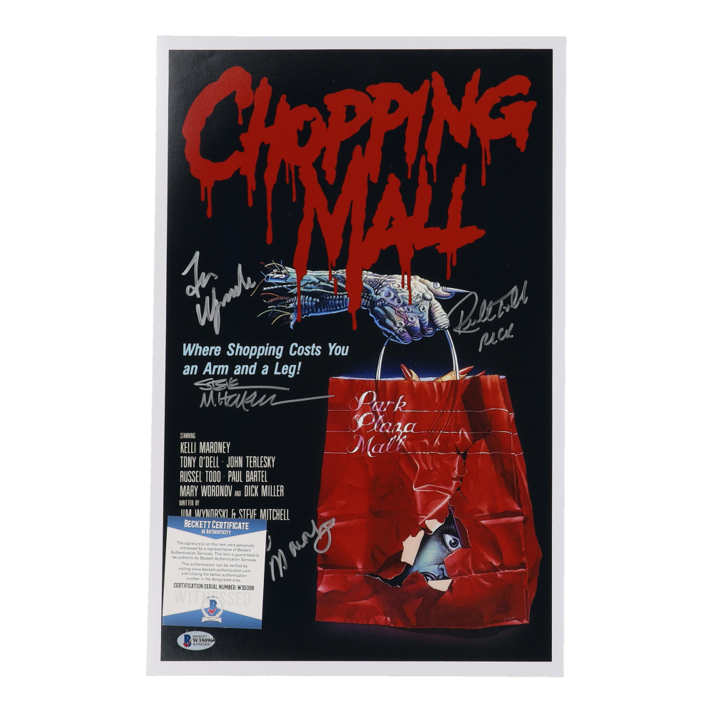 "Chopping Mall" 11x17 Movie Poster Print Signed by Kelli Maroney, Jim Wynorski, Russell Todd ...