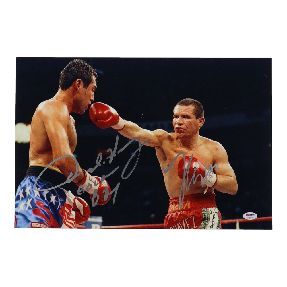 Julio Cesar Chavez & Oscar De La Hoya Signed 12x18 Photo Inscribed ...