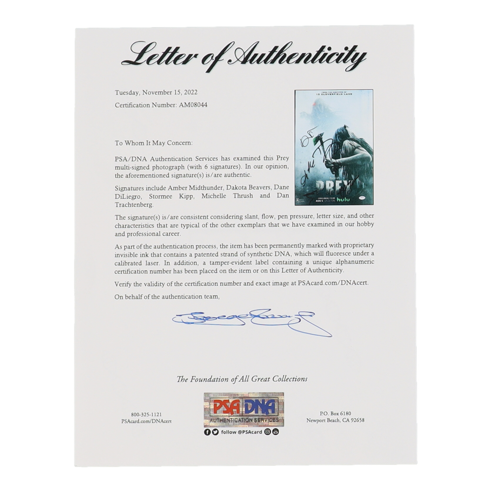 "Prey" 12x18 Movie Poster Print Signed by (6) with Amber Midthunder ...