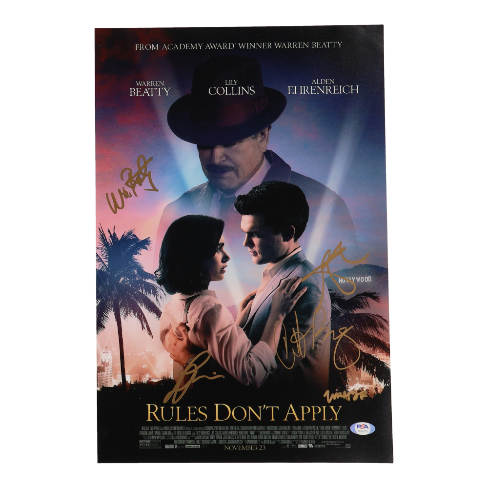 "Rules Don't Apply" 12x18 Movie Poster Print Signed by (5) with Matthew ...