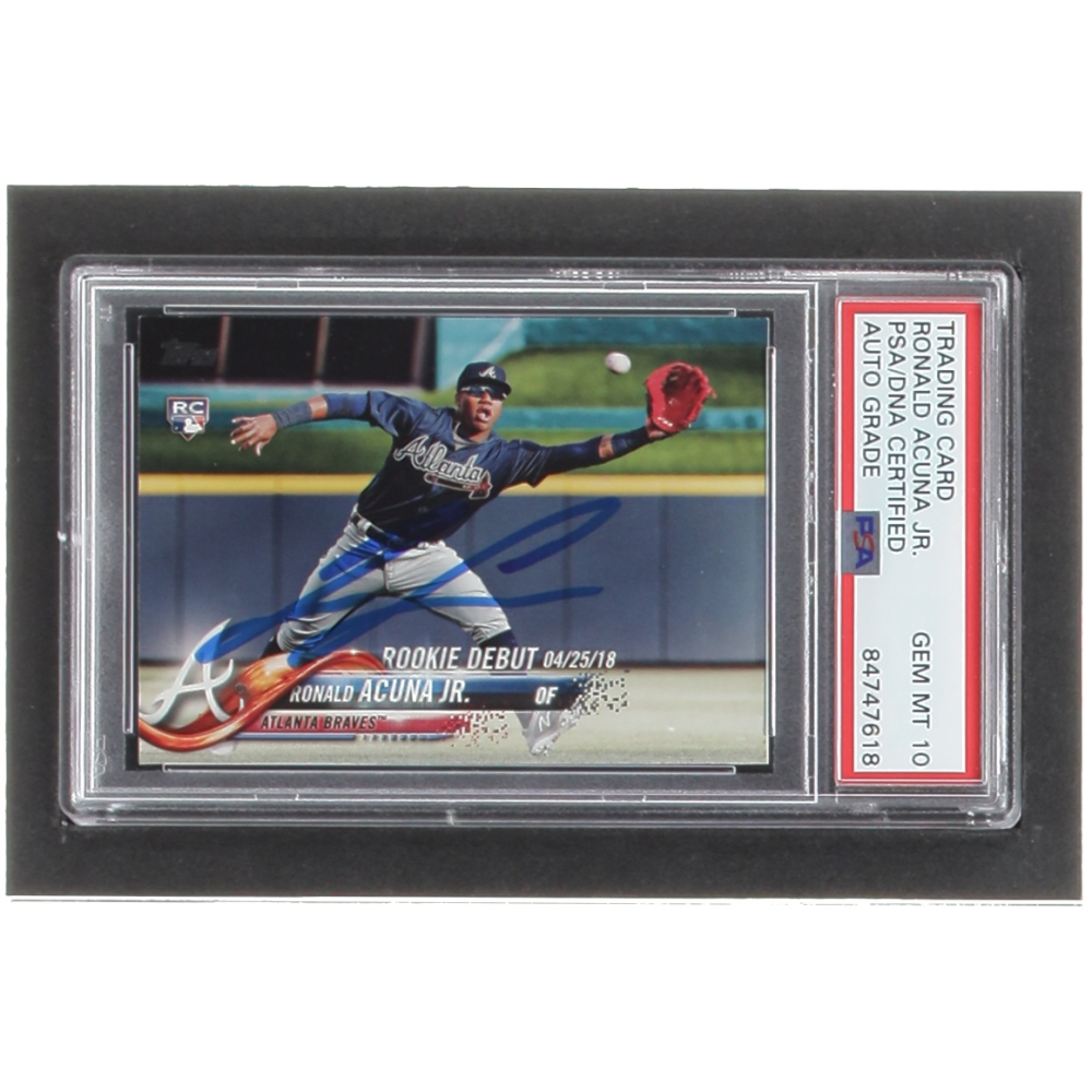 Ronald Acuna Jr. Signed 2018 Topps Update #US252 RD RC (PSA | Auto 10 ...